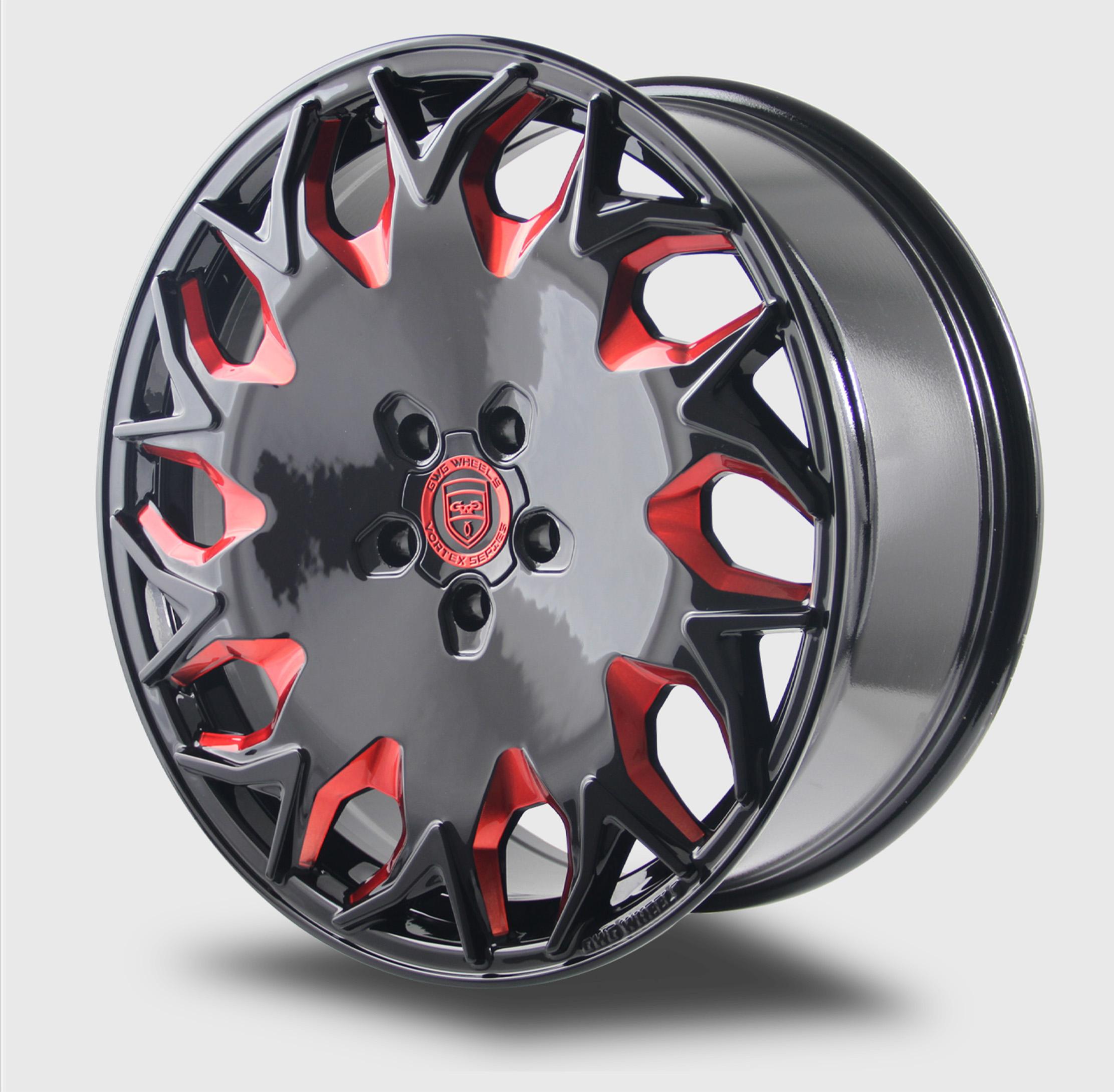 GV06 20×8.5 Gloss Black Red Mill Rim – GWG Wheels