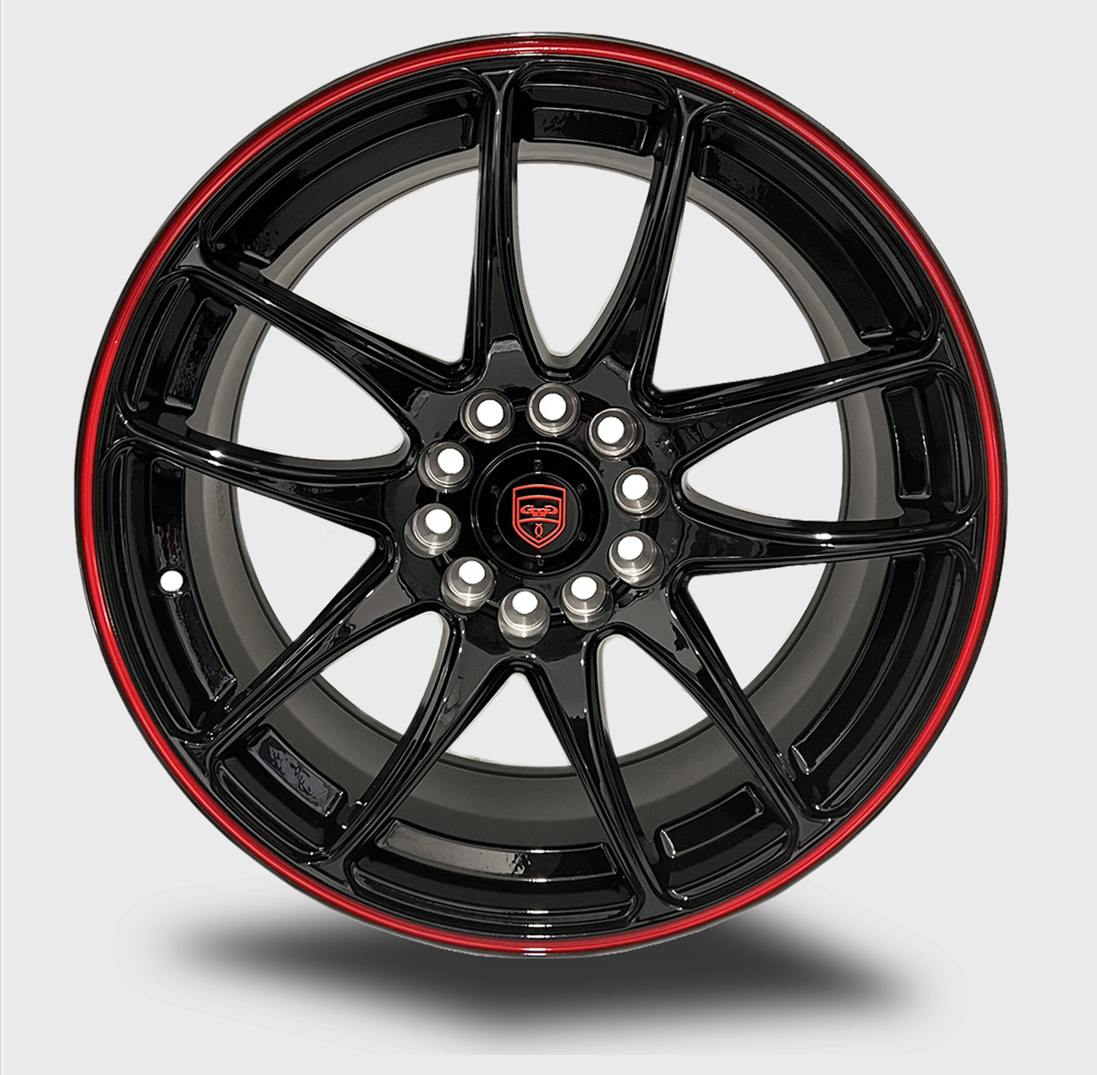 NS3 17×8 Gloss Black Red Stripe Rim – GWG Wheels