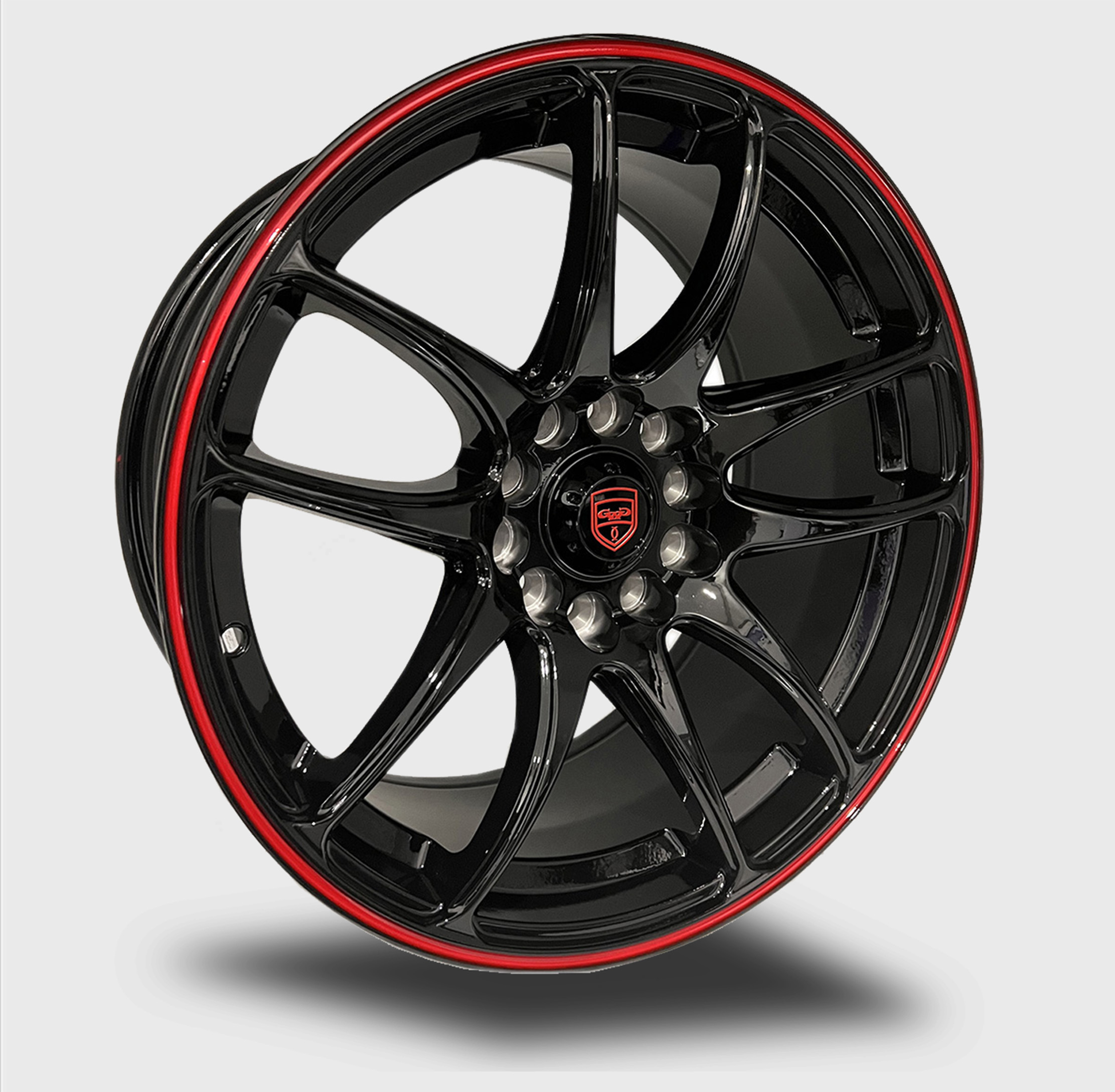NS3 17×8 Gloss Black Red Stripe Rim – GWG Wheels