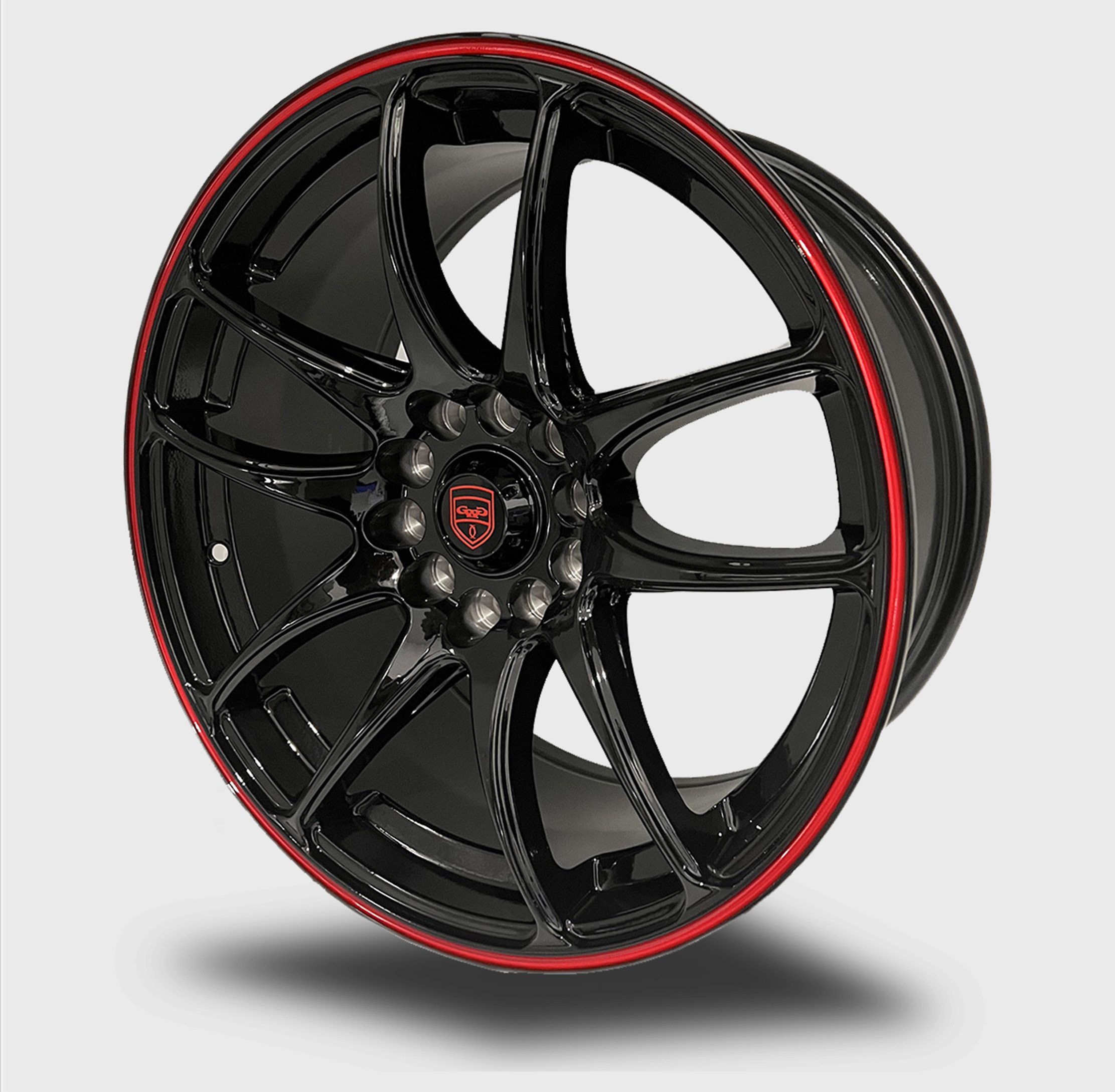 NS3 17×8 Gloss Black Red Stripe Rim – GWG Wheels