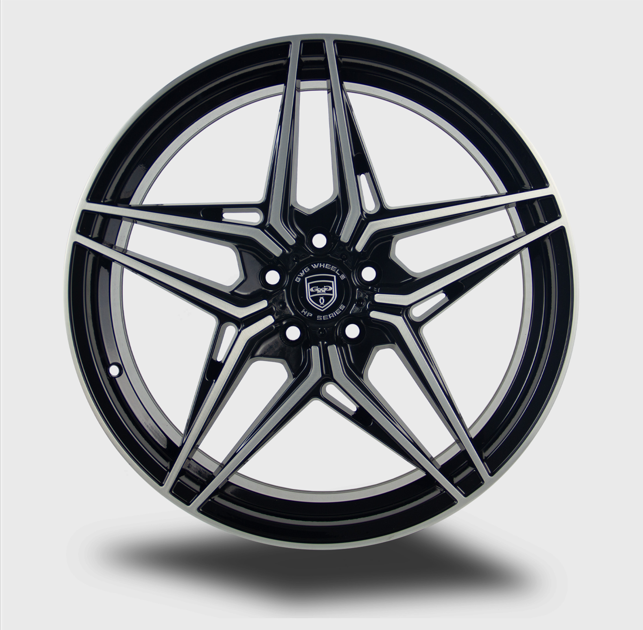 HP5 20×9 Gloss Black Brushed Face Rim – GWG Wheels